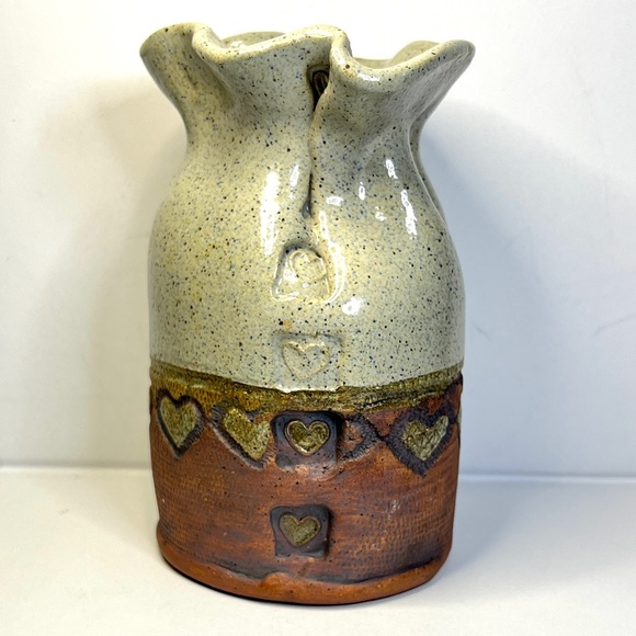 Art | Handcrafted Pottery Vase With Heart Cinched Neck Design | Poshmark